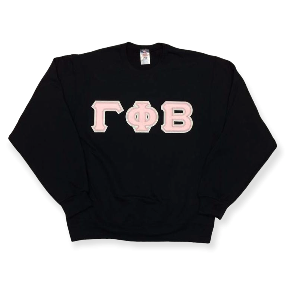 Gamma Phi Beta Stitch Letter Sweatshirt Custom Greek Apparel